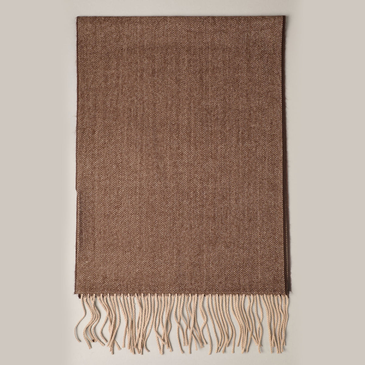 Brown Herringbone Cashmere Feel Muffler Classic Scarf - Bows & Ribbons Gift Co Build a Gift Box ...